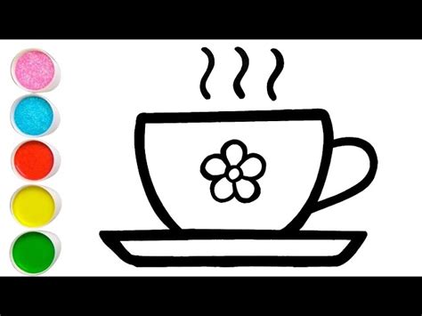Tea Cup Drawing Easy With Colour