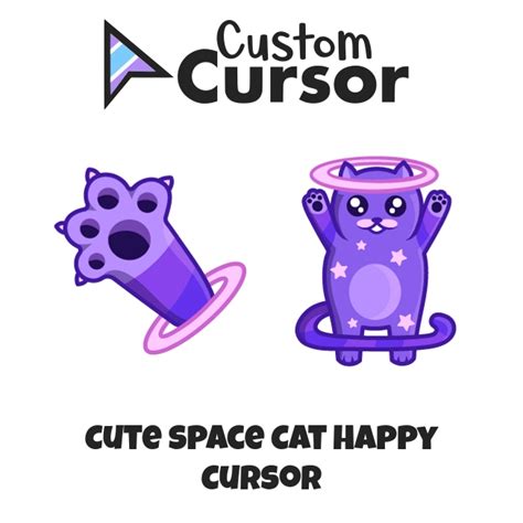 Cute Space Cat Happy Cursor Custom Cursor