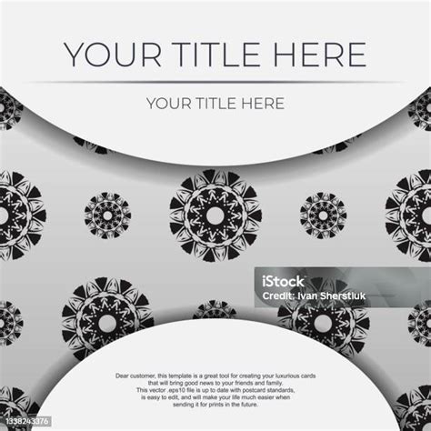 고급스러운 엽서 템플릿 인도 패턴흰색 색상 만달라 장식이 있는 프린트 레디 초대 디자인 고리 세공에 대한 스톡 벡터 아트 및 기타 이미지 고리 세공 기념일 기하 도형