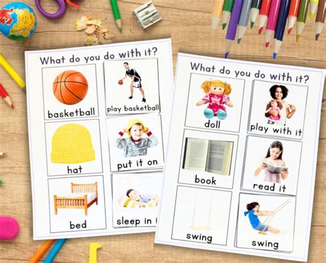 Object Function Speech Therapy Matching Cards Activity Special Ed