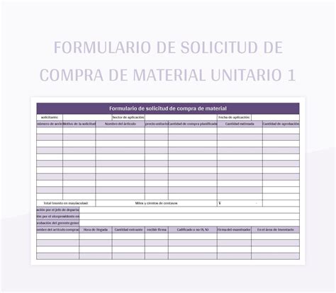 Plantillas Solicitud De Compra De Material Para Excel Gratis Y Hojas De