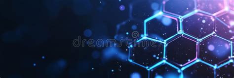 Futuristic Abstract Background Featuring Glowing Hexagonal Patterns Stock Illustration