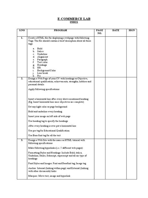 E Com Lab Pdf Html Element Html
