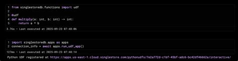 Python Udfs In Singlestore Run Python Inside Sql