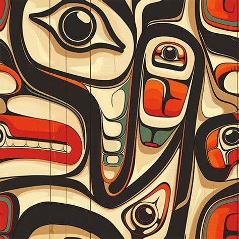 Tlingit Haida Formline Digital Paper Northwest Coast Art Scrapbook Papers Seamless Digital