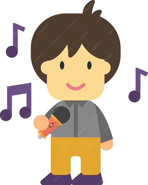 Premium Vector Male Singer Illustration In Minimal Style