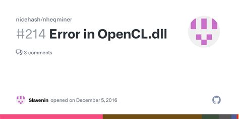 Error In Opencldll · Issue 214 · Nicehashnheqminer · Github