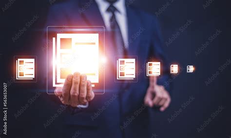 Documents Management Information System Concept Businessman Using