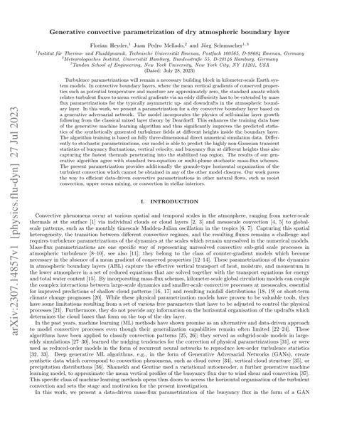 Pdf Generative Convective Parametrization Of Dry Atmospheric Boundary Layer