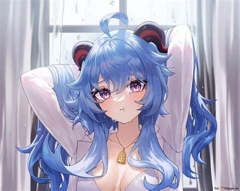 Sexy Girl Ganyu Alone At Her Room Genshin Impact K Wallpaper Download