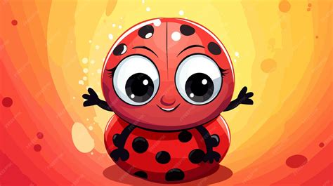 Cute Cartoon Ladybug Ready To Spread Joy And Happiness Premium Ai