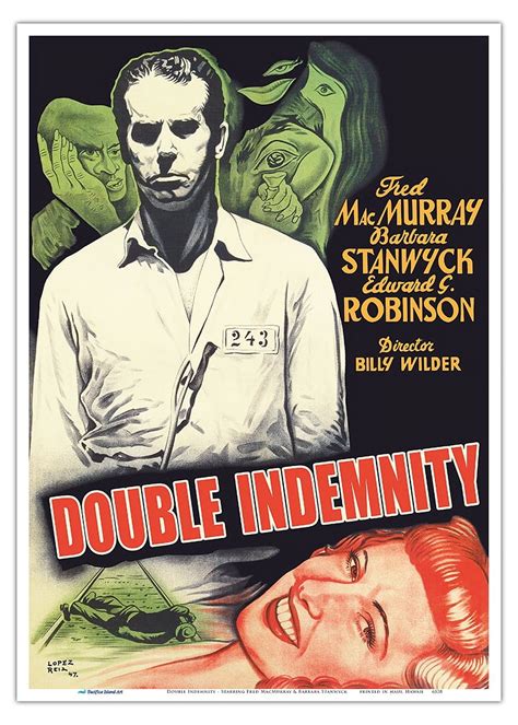 Double Indemnity Starring Fred Macmurray And Barbara Stanwyck Vintage