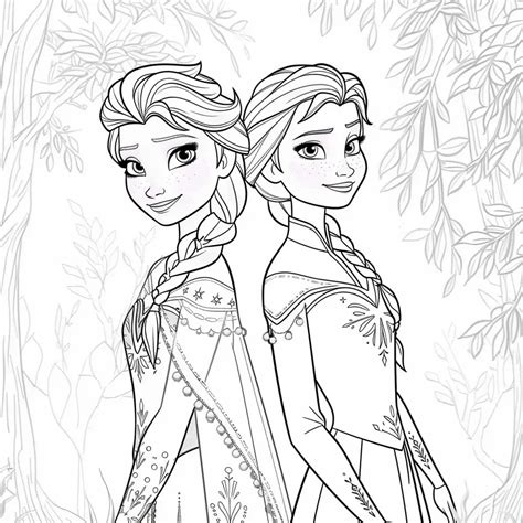Disegno Di Elsa E Anna Di Frozen Da Colorare Online Gratis E Stampare