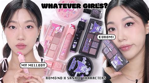 👾롬앤x산리오 콜라보 전제품 리뷰👾 마이멜로디 쿠로미 팔레트 듀이풀워터틴트 컬러비교 잔뜩 Youtube