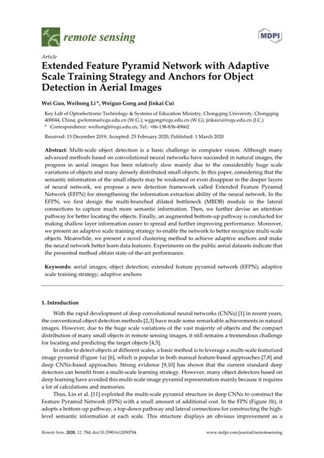 Pdf Extended Feature Pyramid Network With Adaptive Scale Training Strategy And Anchors For