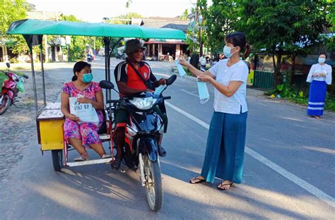 ကျောက်ဖြူမြို့ရှိ ပြည်သူများအား ကိုဗစ် ၁၉ ရောဂါ ကူးစက်မှုမှ ကာကွယ်ထိန