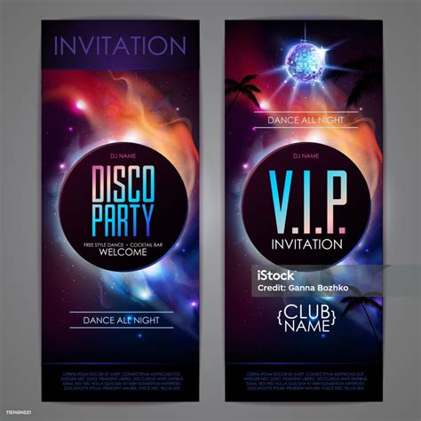 디스코 공 배경입니다 오픈 스페이스 배경에 디스코 파티 포스터입니다 나이트 클럽 나이트클럽에 대한 스톡 벡터 아트 및 기타