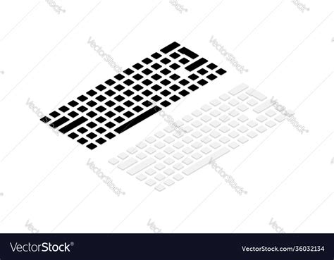 Isometric Keyboard D Computer Keyboard Icons Vector Image