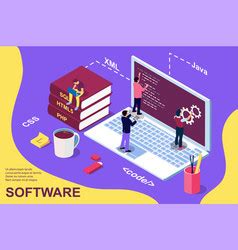 Software Programming Coding Concept Code With Vector Image