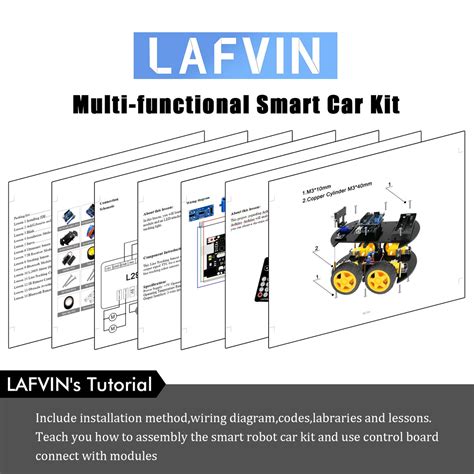 Lafvin Multi Functional Smart Robot Car Kit For Arduino For Uno With