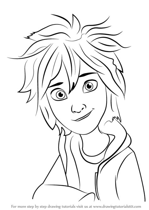 How To Draw Hiro Hamada Face Big Hero 6 Step By Step