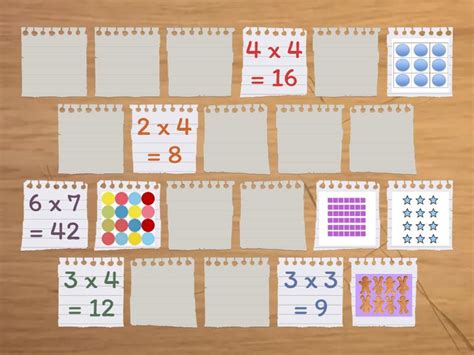 Multiplication Arrays Matching Pairs