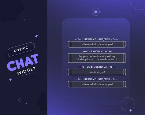 Cosmic Minimal Twitch Chat Widget Simple Elegant Custom Etsy