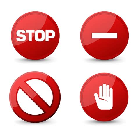 Sinal De Stop De Tráfego Realista Vetor Premium