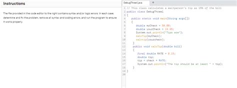 Solved Instructions The File Provided In The Code Editor To