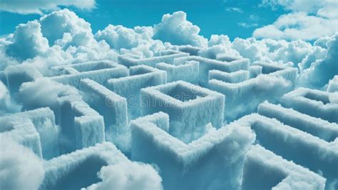 Data Clouds Forming Maze Symbolize Data Privacy Challenges In Big Data Evoking Sense Of