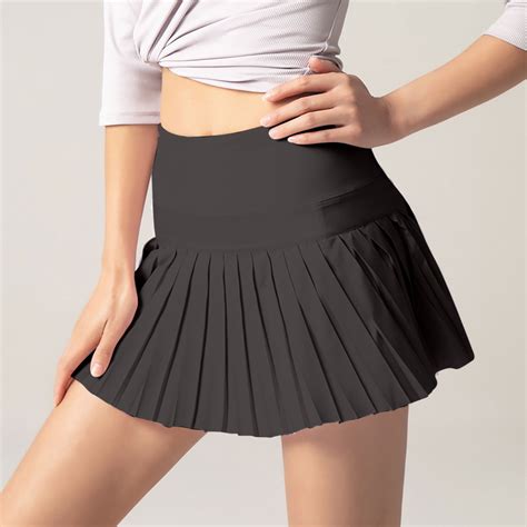 Womens Pleated Tennis Skirt With Shorts Women Summer Short Skirt Tennis