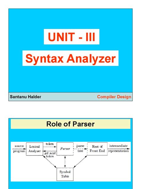 3 Syntax Analyzer Pdf Pdf Parsing Syntax