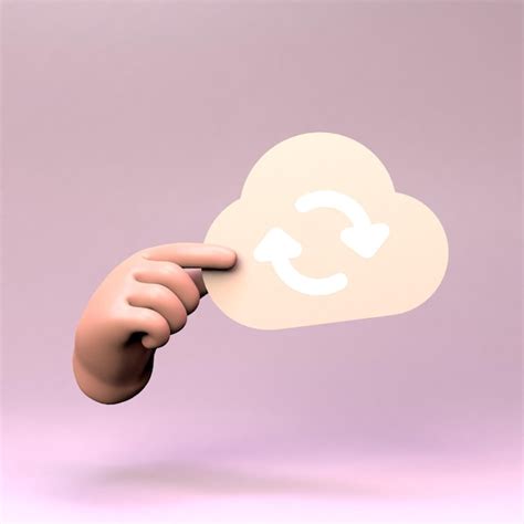 premium photo cloud data update icon 3d render illustration