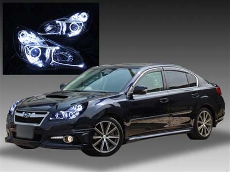 Bm Br系 レガシィ 後期 純正hid車用 純正ドレスアップヘッドライト Ledイカリング＆wアクリルファイバー ガレージエバーグリーン