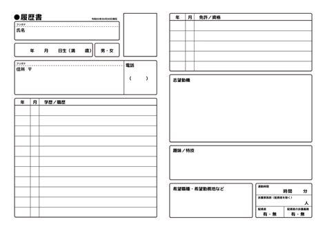 履歴書のデザインテンプレートがダウンロード可能