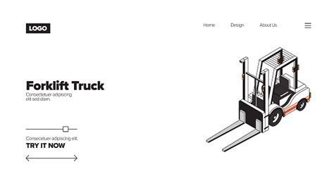 지게차 트럭 개념 등각 웹 배너 포스터 커버 및 배너를위한 3 차원 디자인 지게차에 대한 스톡 벡터 아트 및 기타 이미지 지게차 3차원 형태 공장 산업 건물 Istock