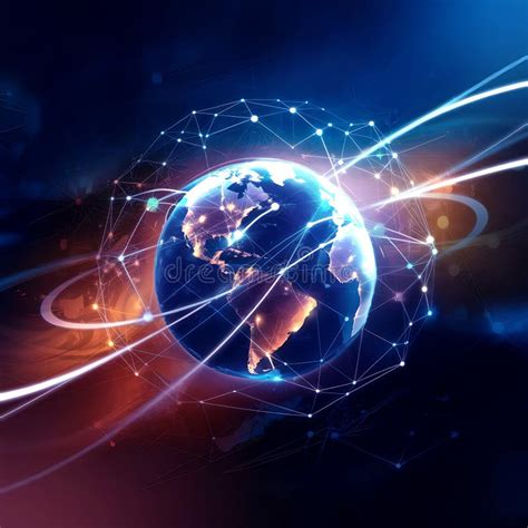 Global Connection With Ethernet Connection Stock Illustration Illustration Of Center Font