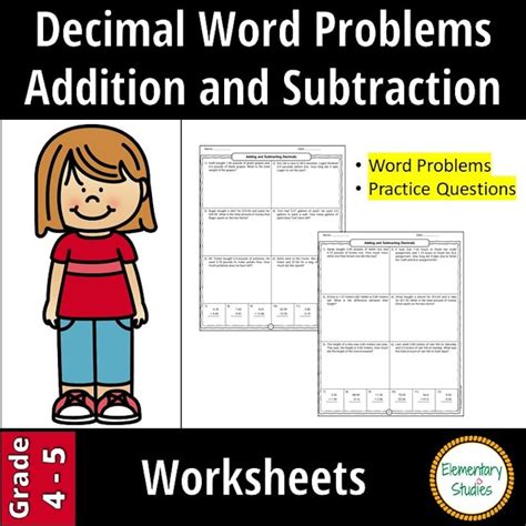 Adding And Subtracting Decimal Word Problems Elementary Studies Adding And Subtracting Decimal Word Problems Elementary Studies