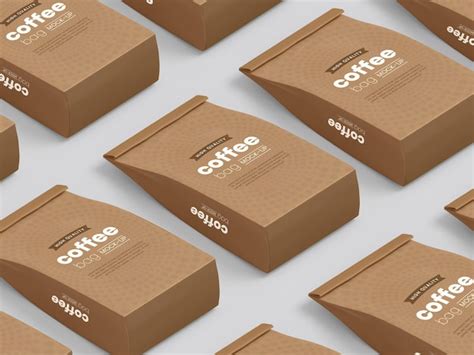 태그 포장 모형이 있는 종이 커피 백 프리미엄 Psd 파일 태그 포장 모형이 있는 종이 커피 백 프리미엄 Psd 파일
