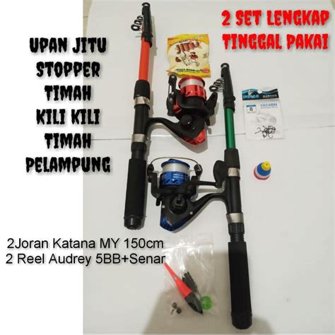 Jual Set Paket Lengkap Siap Pakai Memancing Joran Katana My Carbon Panjang Cm Reel Audrey