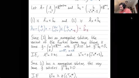 linear programming 32 proof of strong duality from the farkas lemma