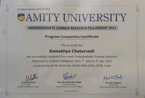 Kamakhya Chaturvedi On Linkedin Usrf2023 Artificialintelligence Machinelearning Deeplearning