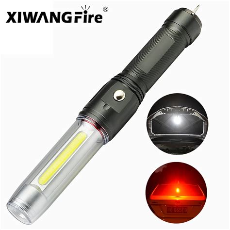 USB 충전식 LED 손전등 XPE COB 램프 자석 램프 포함 방수 배턴 자동 수리 작업 램프 가지 조명 모드 AliExpress