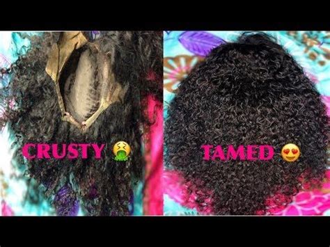 HOW TO RESTORE REVIVE OLD CURLY WIG IN UNDER 15 MINUTES Curly Wigs Treat Curly Hair