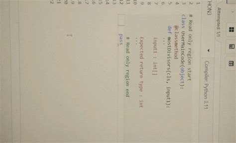 Attempted 1 1 Hon 3 Compiler Python 311 Read Studyx