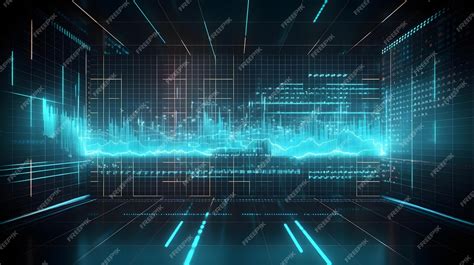 Premium Photo Futuristic Hologram Illustration Stock Data Statistic Generative Ai