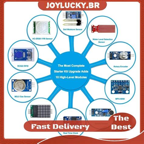kit de iniciação mais completo com tutorial para arduino uno r3 ide