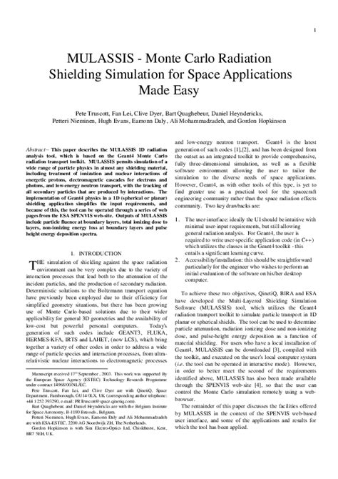 pdf mulassis monte carlo radiation shielding simulation for space