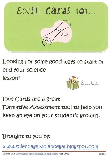 Classroom Freebies Too Exit Cards