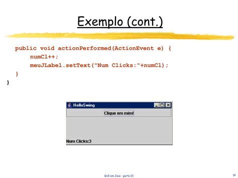 PPT Interfaces Gráficas GUIs em Java usando Swing Parte II
